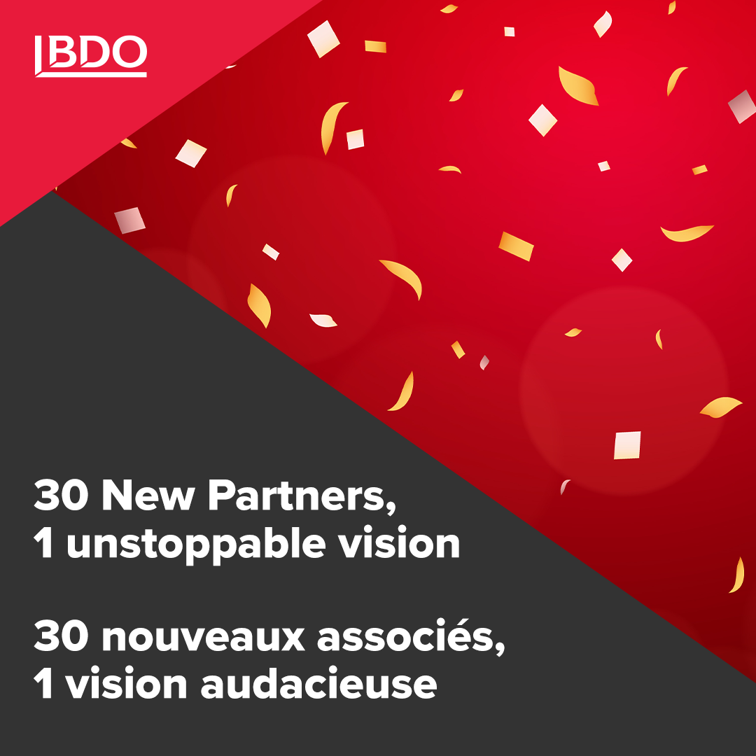 BDO grows with 30 new partners | BDO Canada