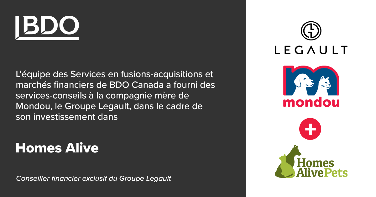 Transactions BDO - Legault Group | BDO Canada