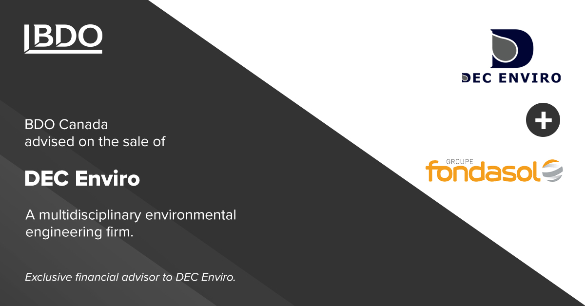 BDO Deals – DEC Enviro | BDO Canada