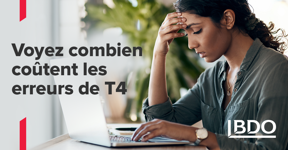 Difficile de transmettre vos T4 à temps? | BDO Canada