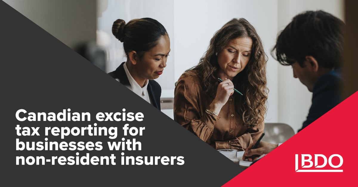 Excise tax on insurance premiums | BDO Canada
