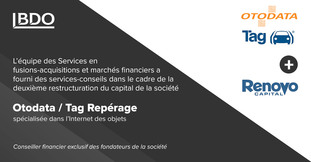 Transaction de BDO – Réseau sans fil Otodata | BDO Canada