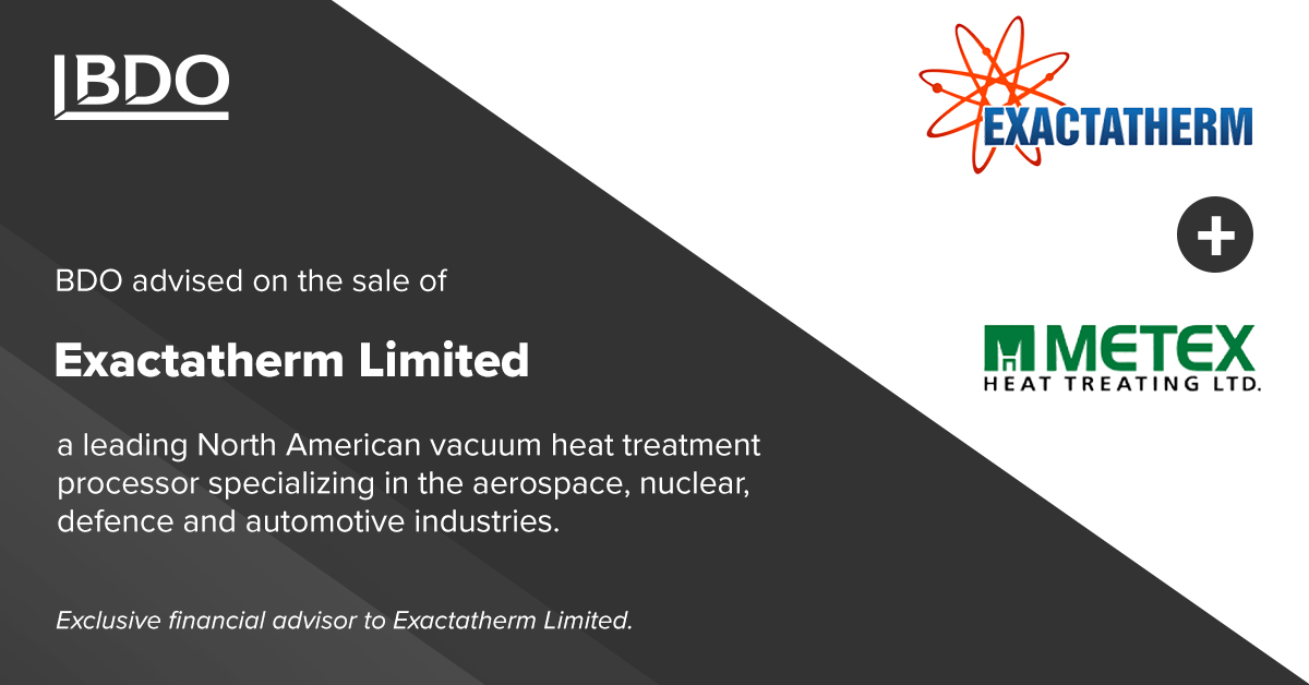 BDO Deals – Exactatherm Limited | BDO Canada