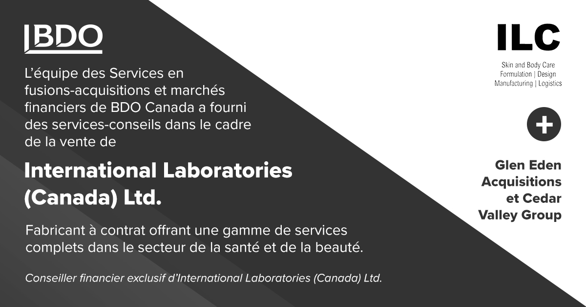 Transactions BDO – International Laboratories (Canada) Ltd. | BDO Canada