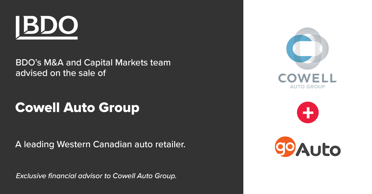BDO Deals - Cowell Auto Group | BDO Canada